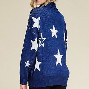 Sweaters | Navy Blue Star Turtleneck Sweater | Poshmark